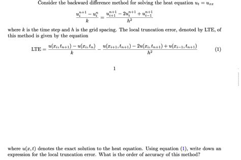 [solved] Consider The Backward Difference Method F Solutioninn