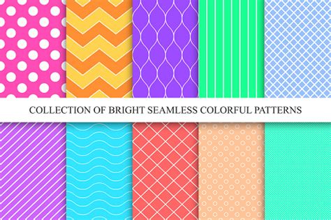 밝고 다채로운 이음새가 없는 기하학적 패턴의 컬렉션 패션 미니멀리즘 끝없는 인쇄물 반복 가능한 특이한 단순한 배경 0명에 대한 스톡 벡터 아트 및 기타 이미지 Istock