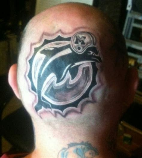 Miami Dolphins Nfl Skull Tattoo Dolphins Tattoo Skull Tattoos