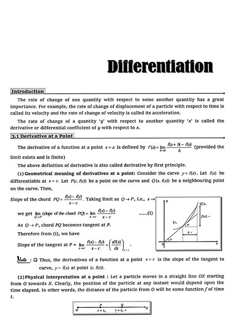 Solution Iit Jee Main Maths 3 Differentiation Chapter 1 Differentiation Theory Notes And Iit