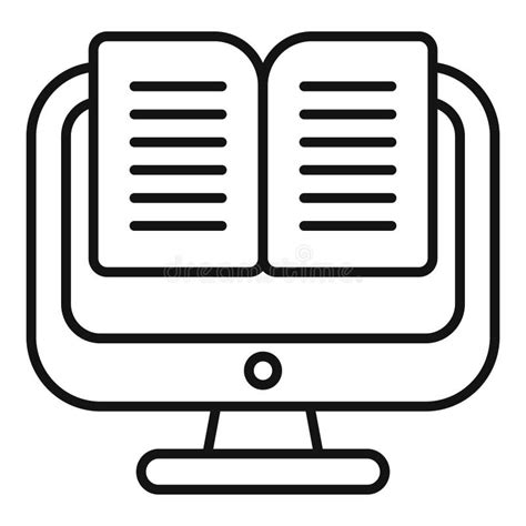 Online Library Icon Showing Digital Book Or Textbook Stock Illustration Illustration Of