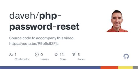 Php Password Reset Gitignore At Main Daveh Php Password Reset GitHub