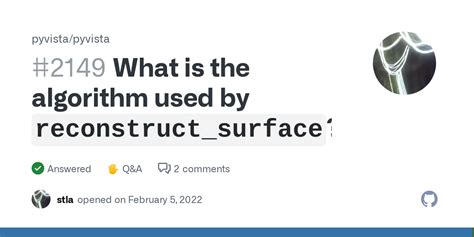 What Is The Algorithm Used By `reconstructsurface` · Discussion 2149