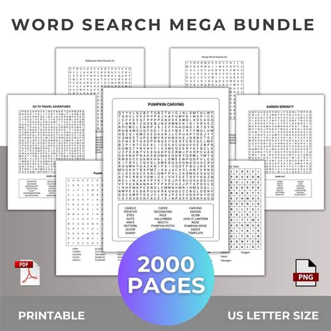 Word Search Mega Bundle 2000 Pages Printable Word Search Puzzles