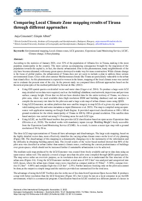 Pdf Comparing Local Climate Zone Mapping Results Of Tirana Through Different Approaches