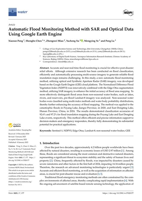 Pdf Automatic Flood Monitoring Method With Sar And Optical Data Using