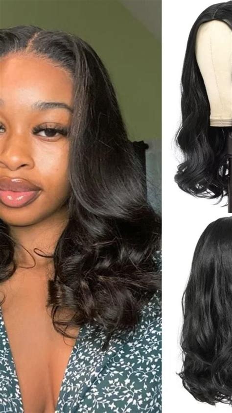 Msloosily Middle Part Bob Body Wave Synthetic Hair Wigs 16inch