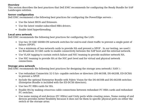 Solution Configuration Best Practices Dell Ready Bundle For Sap With Unity Storage Dell