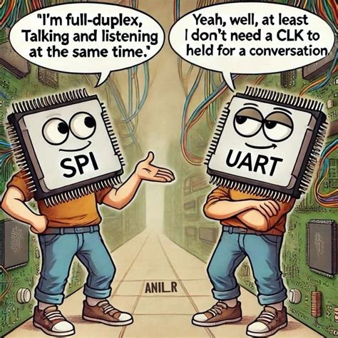 🔥 Spi Vs Uart ⚡️communication Spi Is Synchronousneeds A Clock While Uart Is Asynchronous No