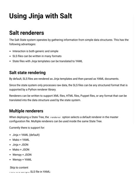 using jinja with salt salt user guide pdf json software development