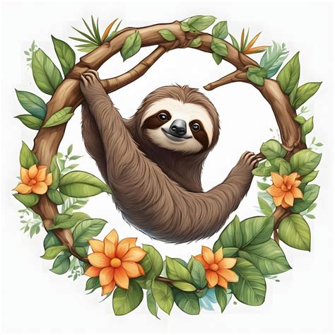 Premium Photo Cute Sloth Clipart