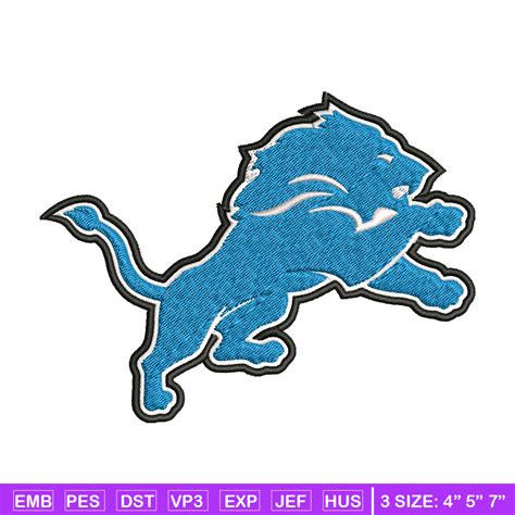 Detroit Lions Logo Embroidery Nfl Embroidery Sport Embroid Inspire