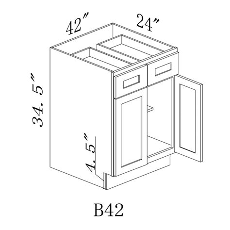 B42 42 Base Cabinet Unfinished United Cabinetry