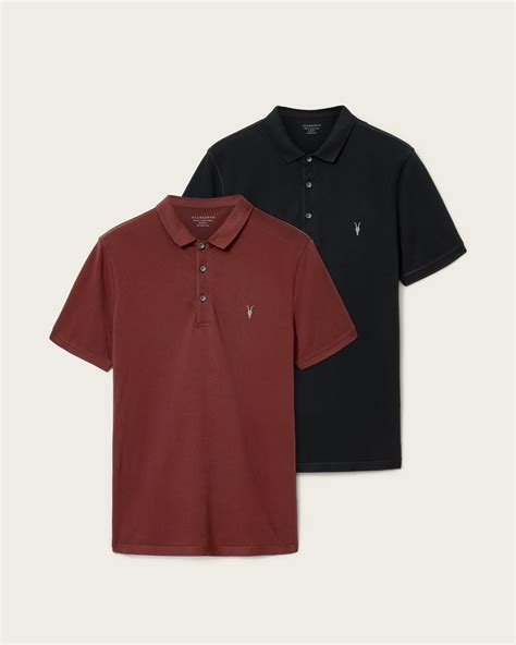 Reform Short Sleeve Polo Shirts 2 Pack Bronzed Redblack Allsaints