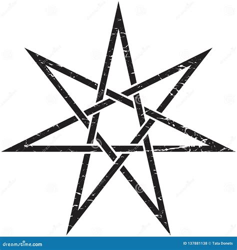Heptagram Or Elven Fairy Unicurrsal Star Vector Isolated Illustration