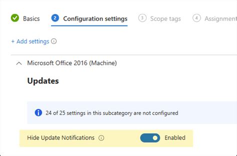 Disable Office Update Notifications Using Intune