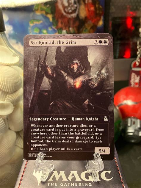 Syr Konrad The Grim Full Borderless Neon Metal Proxy For Commander Etsy
