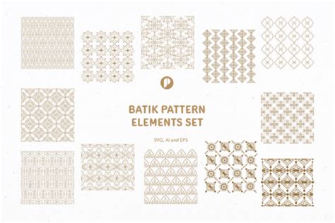 Batik Pattern Elements Set Graphic By Peterdraw · Creative Fabrica