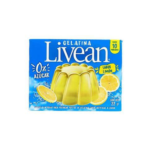 Gelatina En Polvo Livean 0 Azúcar Sabor Limón 22 Gr