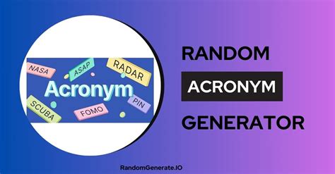 Acronym Generator Make Acronyms From Your Name 🔄