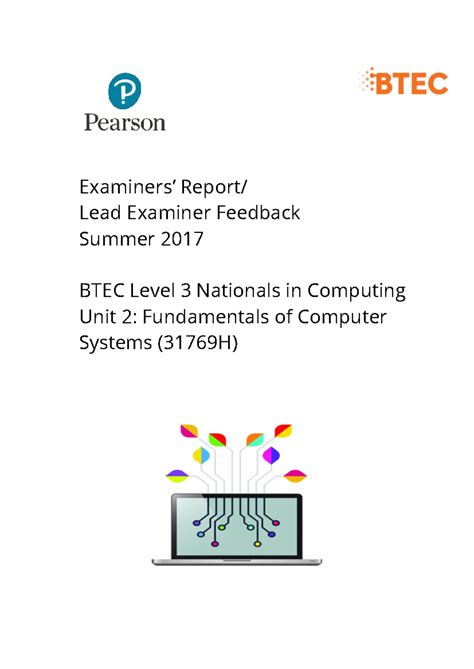 Btec Level 3 Computing Unit 2 Summer 2017 Exam Performance Analysis