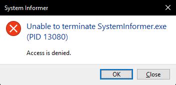 Unable To Terminate Self Issue Winsiderss Systeminformer GitHub