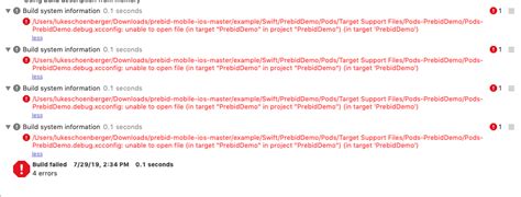 Swift Build Failed Unable To Open File In Target In Project In Target Stack