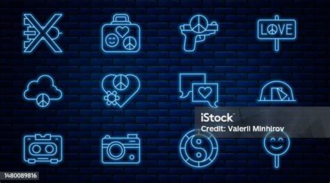 세트 라인 미소 얼굴 관광 텐트 전쟁 없음 사랑 평화 평화 구름 말풍선 채팅 및 여행 아이콘에 대 한 가방 벡터 사람 얼굴에 대한 스톡 벡터 아트 및 기타 이미지 Istock