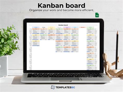 Kanban Board Excel Spreadsheet Project Management And Task Management Tool For Productivity Boost