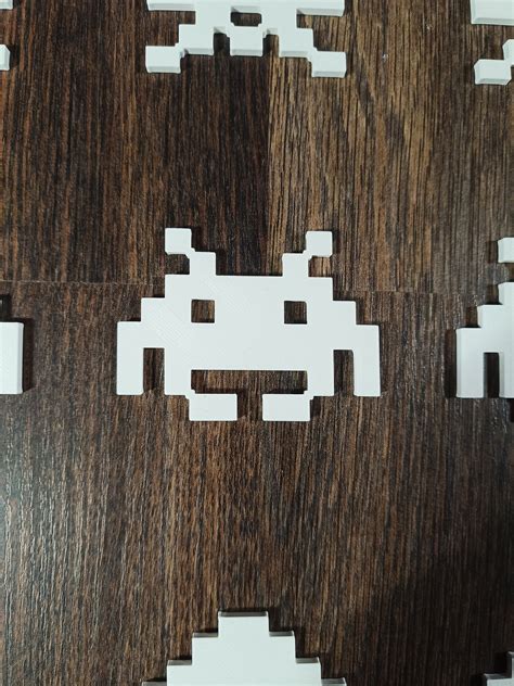 Space Invaders Inspired 2d Wall Art Retro Wall Art 3d Printed Multi Colors Etsy