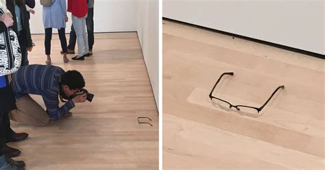 Guy Leaves Glasses On The Museum Floor People Think Its Art Demilked