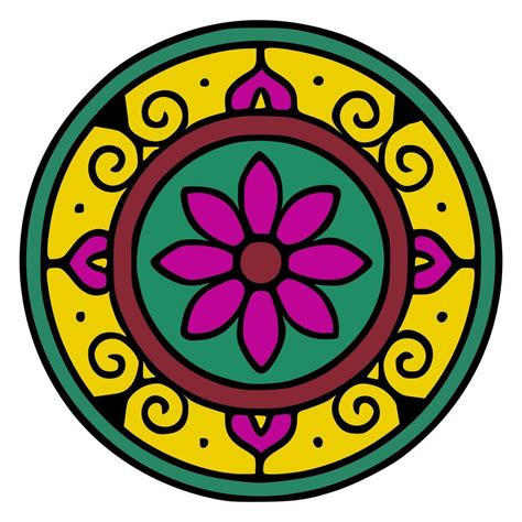 Vibrant Mandala Design Featuring A Central Fuchsia Flower Surrounded By