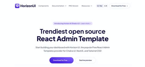 Horizon UI Free React Admin Template