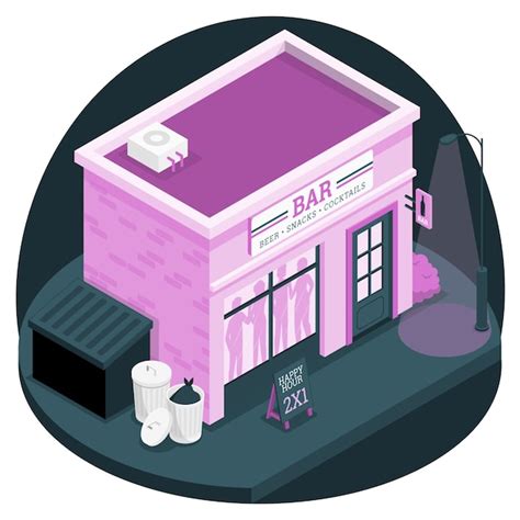 Free Vector Bar Outside Concept Illustration