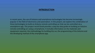 Arduino Based Bluetooth Carthat Operate With The Help Of Mobile App PPT