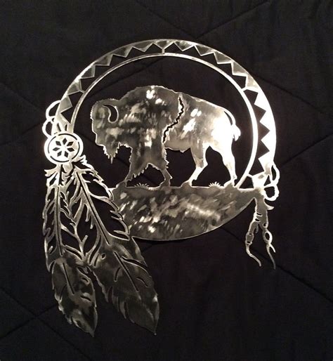 Grotte De Buffalo Dream Catcher Métal Art Mural Décoration Etsy