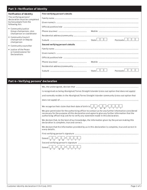 Identity Declaration Form Queensland Free Download