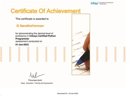I Had Successfully Completed Professional Certification In Python