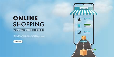 온라인 스토어 프로모션을 위한 스마트폰 일러스트가 적용된 웹사이트 또는 모바일 애플리케이션 벡터 디자인 광고 및 디지털 마케팅에 대한 온라인 쇼핑 3차원 형태에 대한 스톡