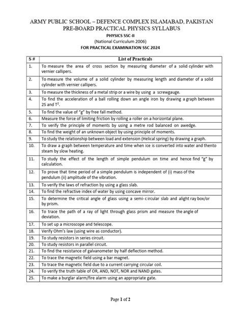 Class 10 Physics Practical Pdf Pendulum Series And Parallel Circuits