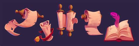 Papyrus Scroll Royal Banner Paper Parchment Vector Image