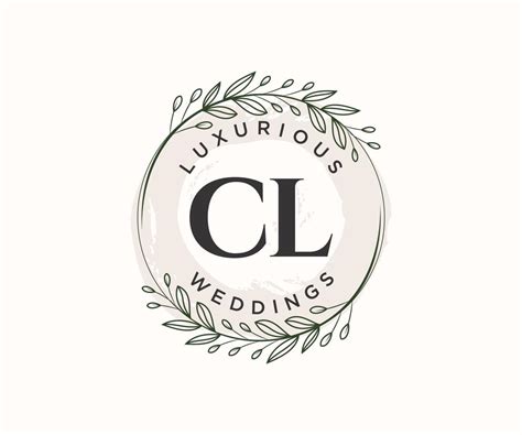 Cl Initials Letter Wedding Monogram Logos Template Hand Drawn Modern Minimalistic And Floral