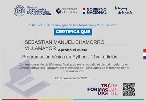 Sebastian Manuel Chamorro Villamayor On Linkedin Python