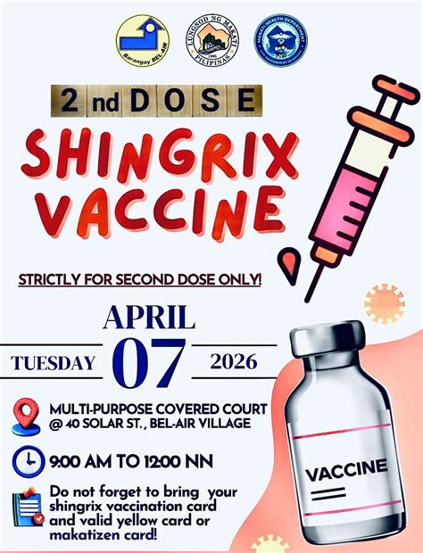 Shingrix Vaccine 2nd Dose Barangay Bel Air