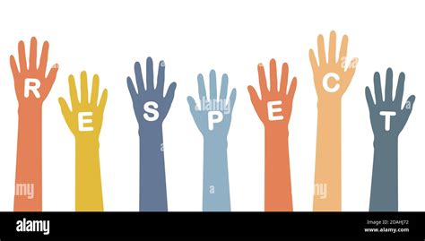 Raised Human Hands Respect And Tolerance Concept Vector Illustration