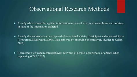 Observational Research Methods Pptx Science