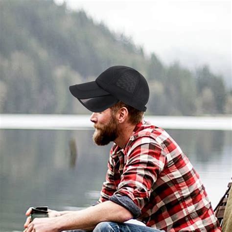 Шляпа с солнцезащитным козырьком сетчатая бейсболка с выдвижными полями регулируемая