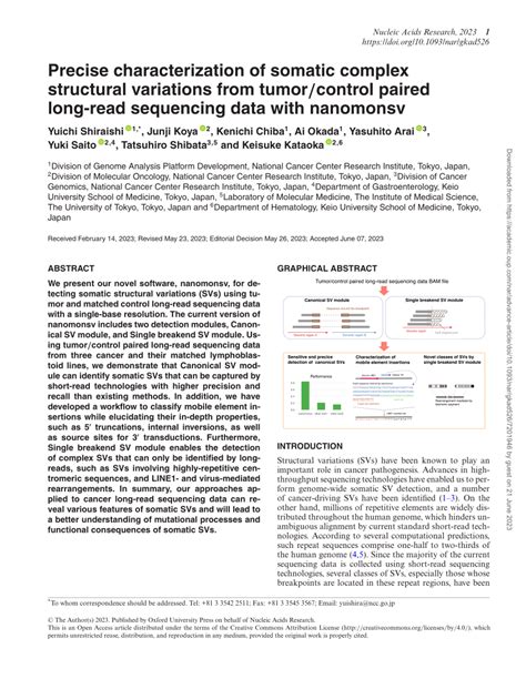 Pdf Precise Characterization Of Somatic Complex Structural Variations From Tumor Control