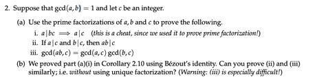 Solved 2 Suppose That Gcd A B 1 And Let C Be An Chegg Com