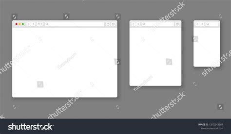 Browser Mockups Website Different Devices Web Stock Vector Royalty
